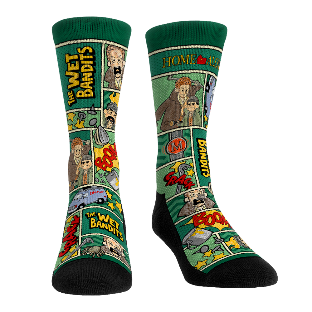 Home Alone Socks - Wet Bandits Comic Panel - Rock 'Em Socks