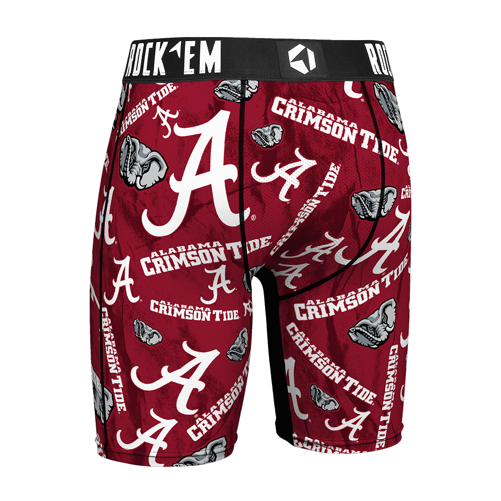 Alabama Crimson Tide - Boxer Briefs - Logo All-Over – Rock 'Em Socks