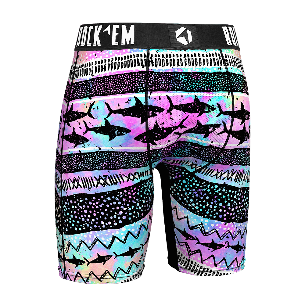 Shark Frenzy - Rock 'Em Boxer Briefs - Underwear - Rock 'Em Socks