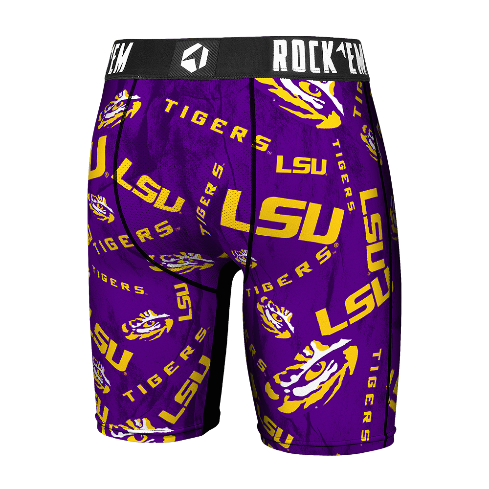 LSU Tigers - Boxer Briefs - Logo All-Over - Rock 'Em Socks