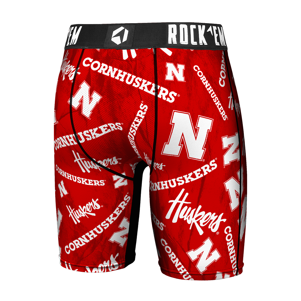 Nebraska Cornhuskers - Boxer Briefs - Logo All-Over - Rock 'Em Socks