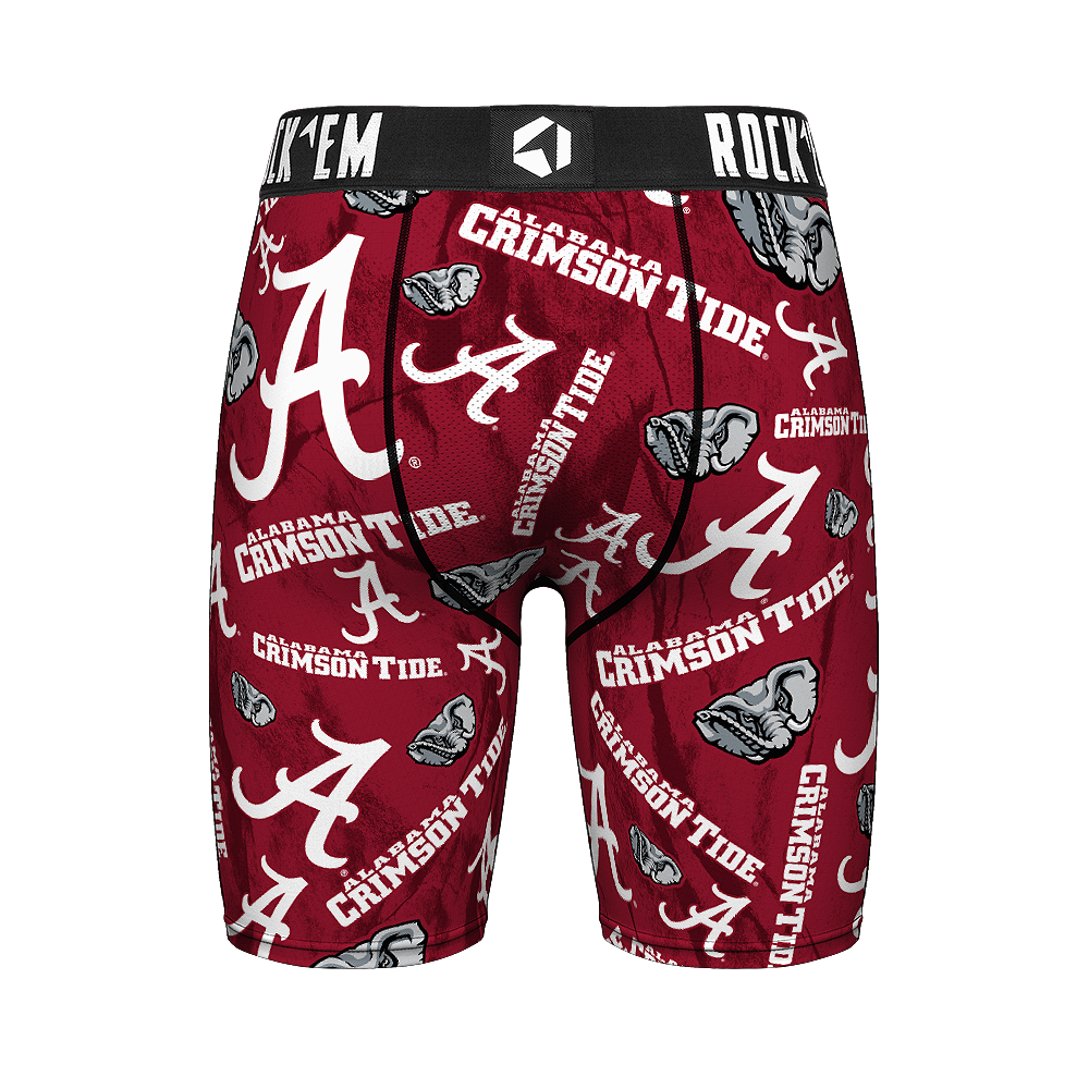 Alabama Crimson Tide - Boxer Briefs - Logo All-Over – Rock 'Em Socks