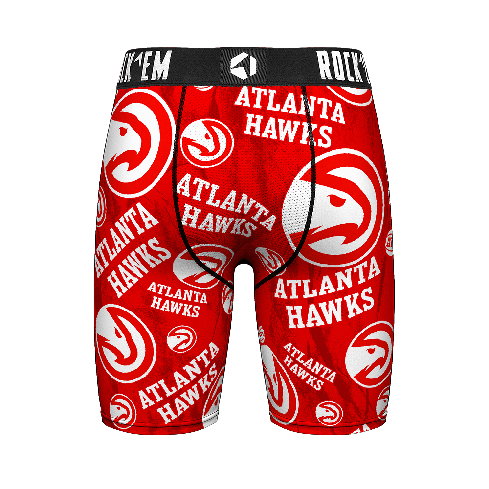 Atlanta Hawks - Rock 'Em Boxer Briefs - Logo All-Over - Rock 'Em Socks