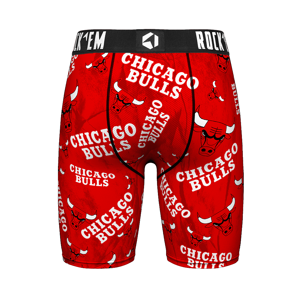 Chicago Bulls - Rock 'Em Boxer Briefs - Logo All-Over - Rock 'Em Socks