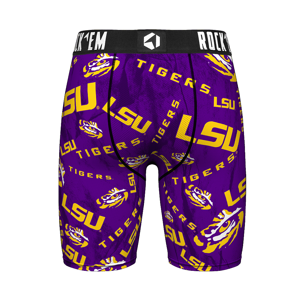 LSU Tigers - Boxer Briefs - Logo All-Over - Rock 'Em Socks