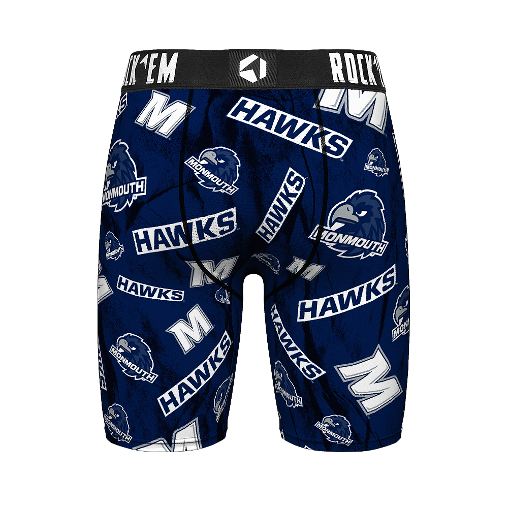 Monmouth Hawks - Boxer Briefs - Logo All-Over - Rock 'Em Socks