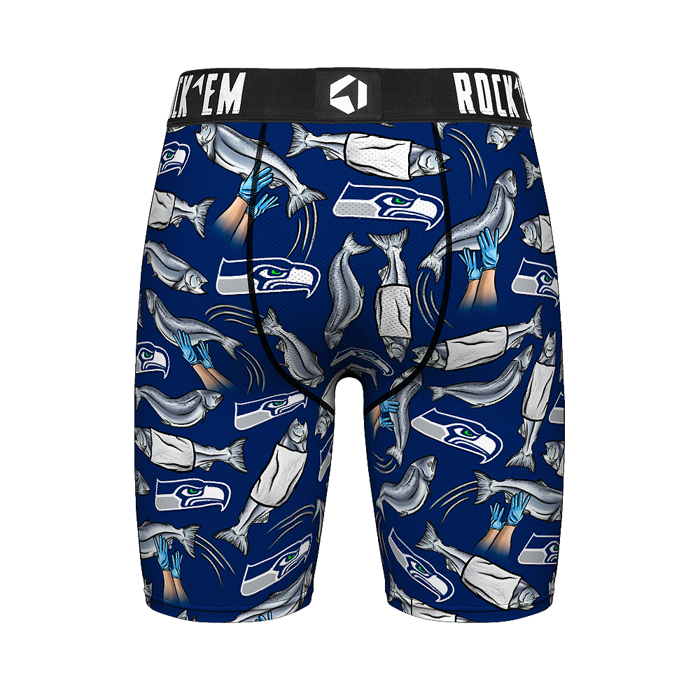 Seattle Seahawks - Rock 'Em Boxer Briefs - Fish Market - Rock 'Em Socks