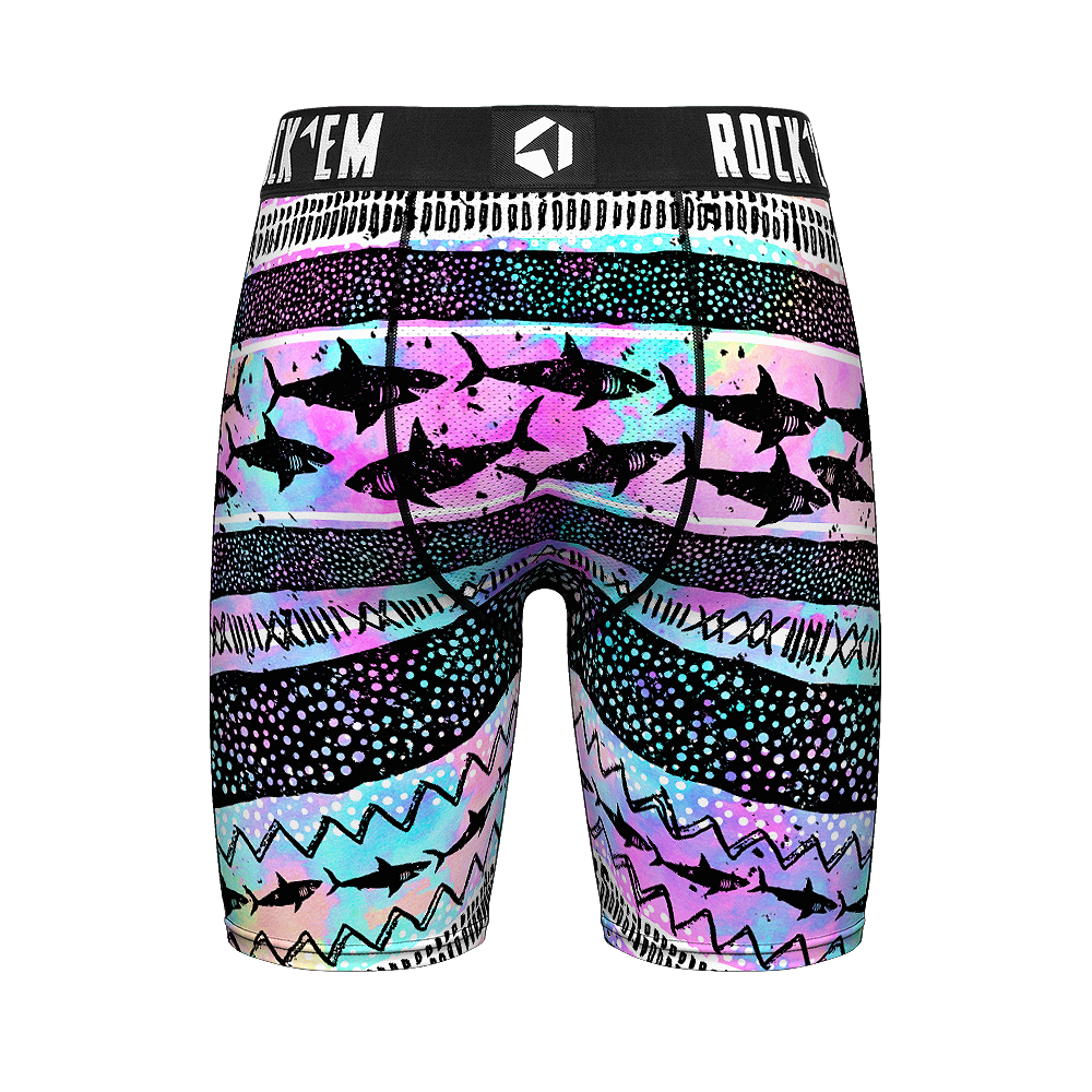 Shark Frenzy - Rock 'Em Boxer Briefs - Underwear - Rock 'Em Socks