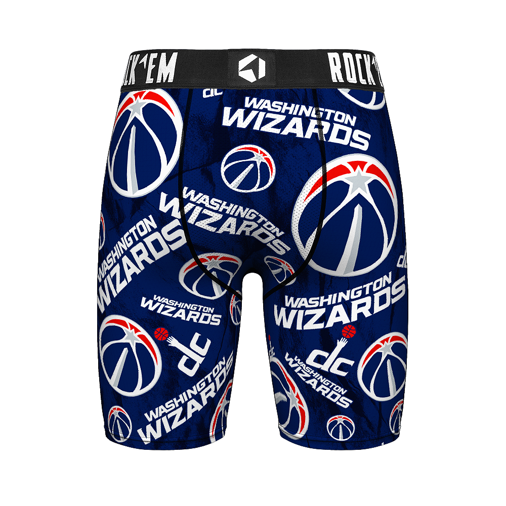 Washington Wizards - Rock 'Em Boxer Briefs - Logo All-Over - Rock 'Em Socks