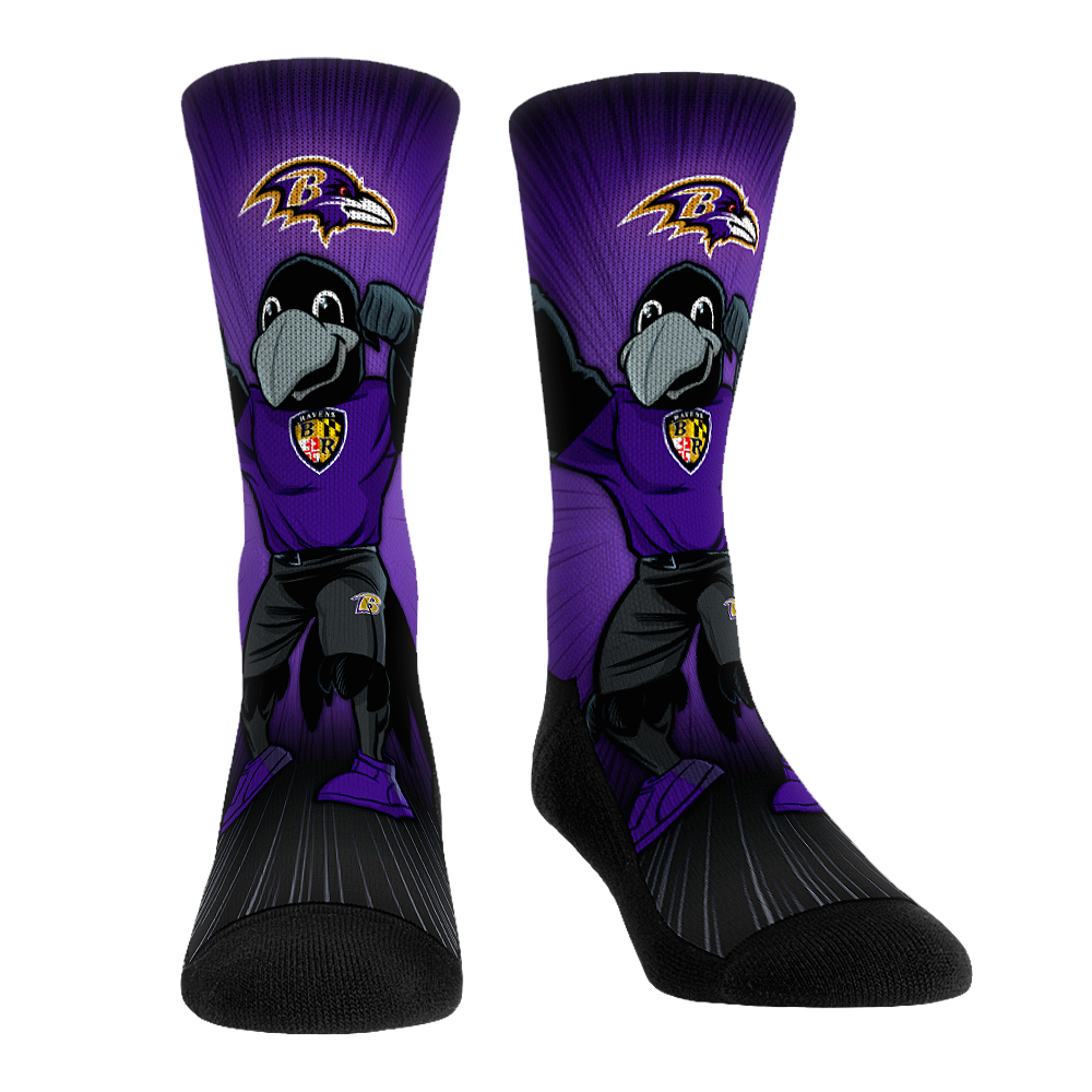 Baltimore Ravens Socks - Mascot Pump Up! - NFL Socks - Rock 'Em Socks