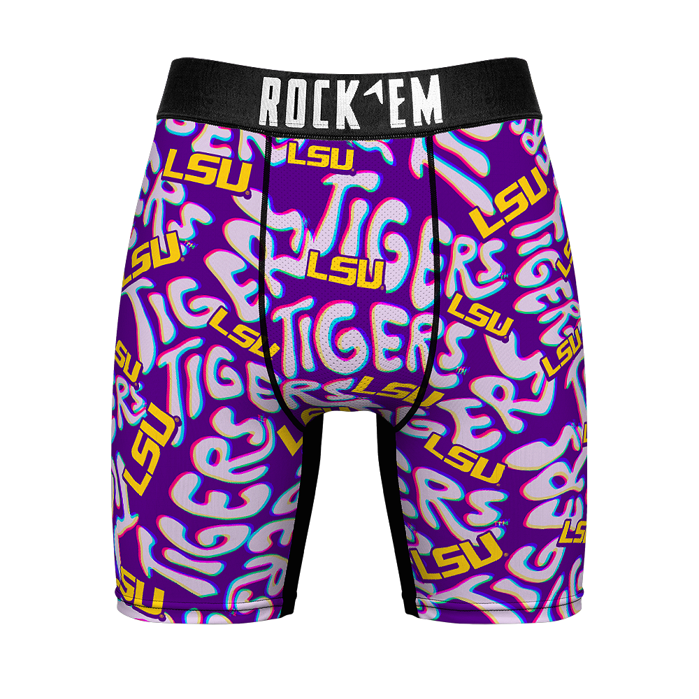 LSU Tigers - Boxer Briefs - Twisted Wordmark - Rock 'Em Socks