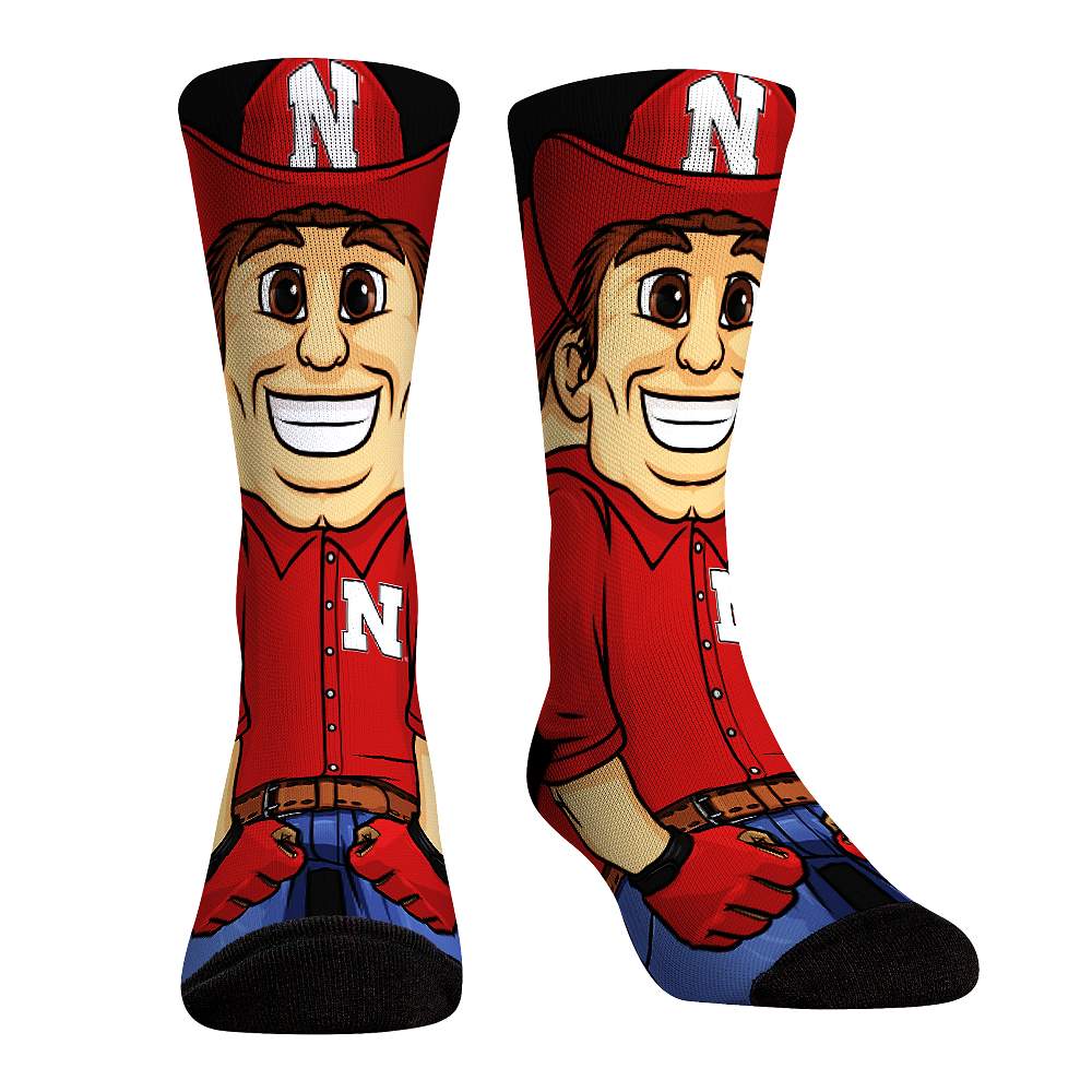 Nebraska Huskers Socks - Rock 'Em Socks - HyperOptic Mascot Crew
