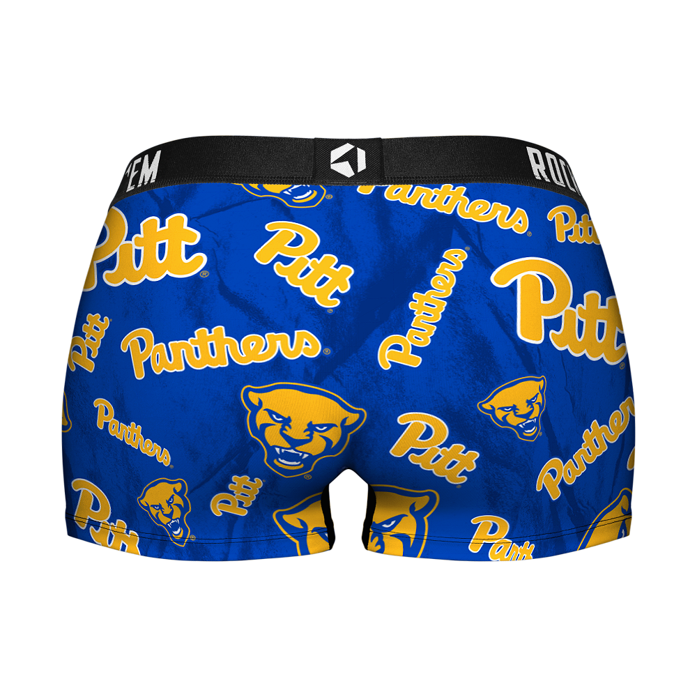 Pittsburgh Panthers - Women's Boy Shorts - Logo All-Over - Rock 'Em Socks