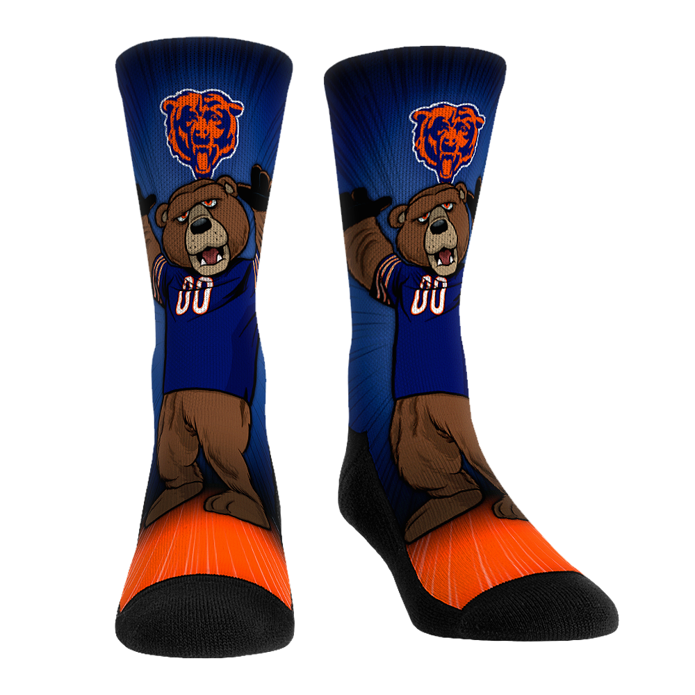 Chicago Bears Socks - Mascot Pump Up! - NFL Socks - Rock 'Em Socks