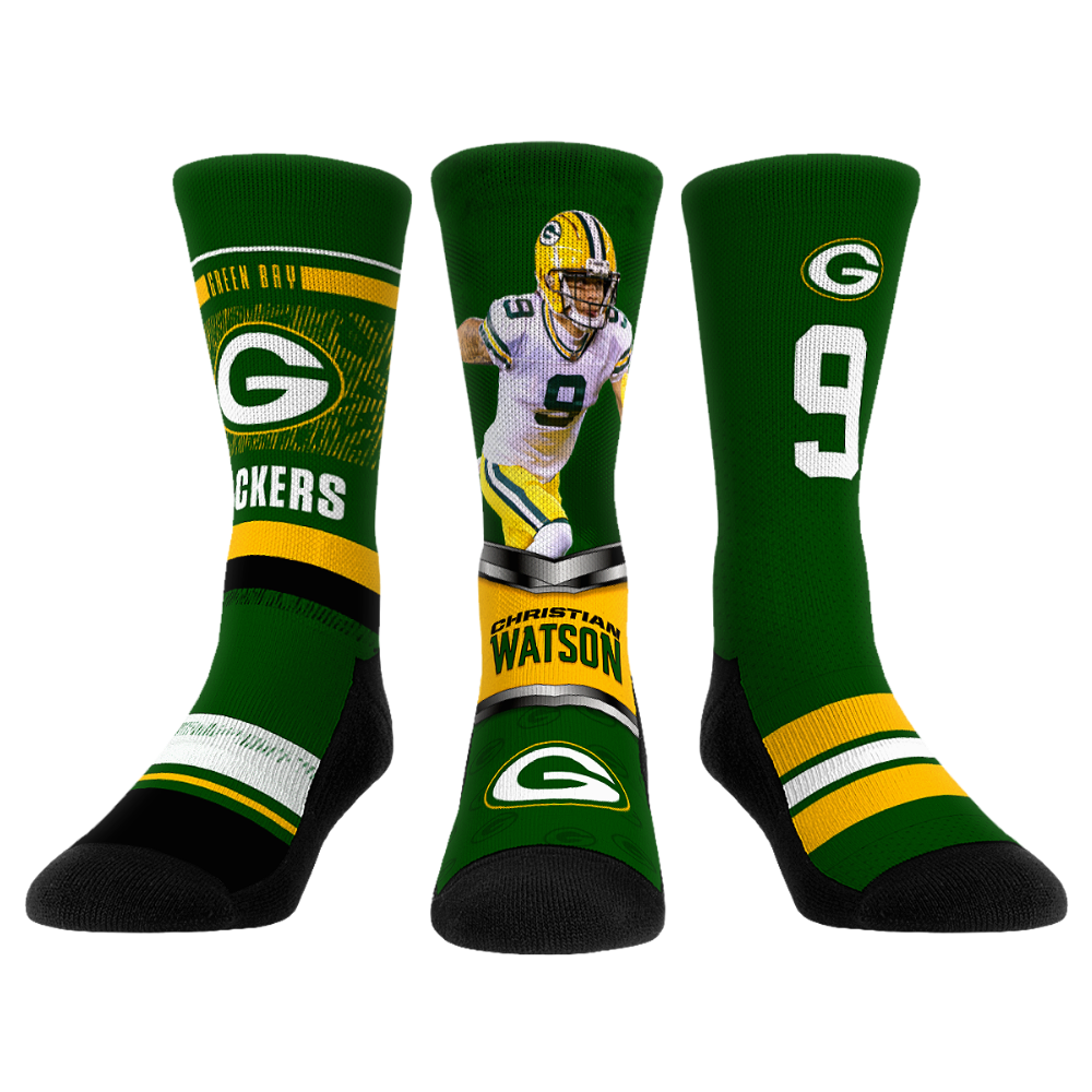 Christian Watson Socks - Green Bay Packers Socks - Rock 'Em Socks - NFL