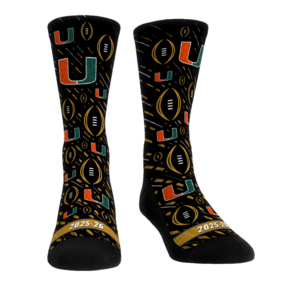 Miami Hurricanes - CFP 2025-2026 - All-Over – Rock 'Em Socks