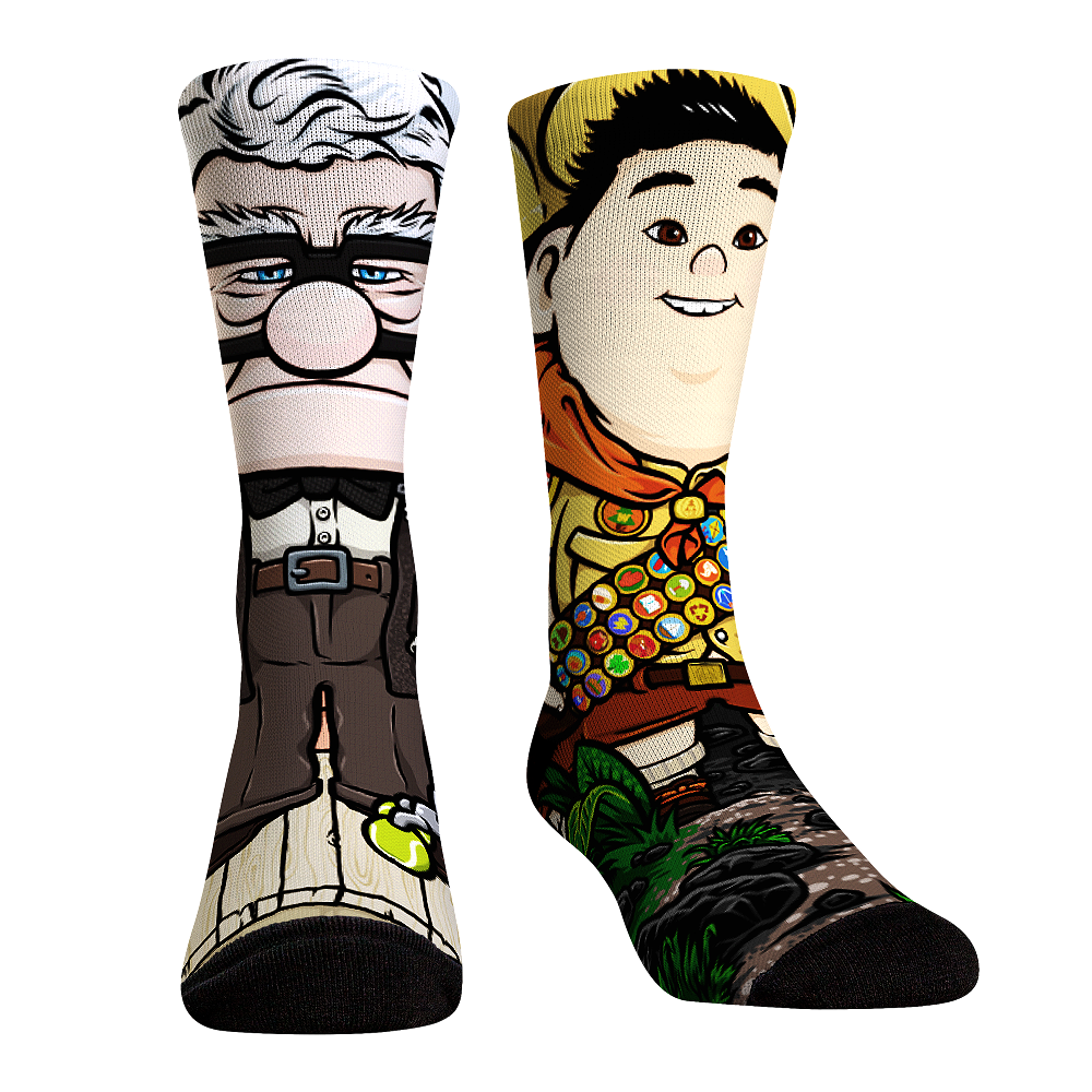 UP Socks - Russell & Carl Character Wrap - Rock 'Em Socks - Disney - Pixar