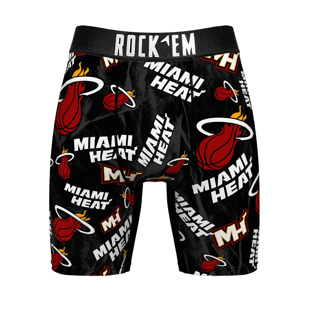 Miami Heat - Rock 'Em Boxer Briefs - Logo All-Over - Rock 'Em Socks