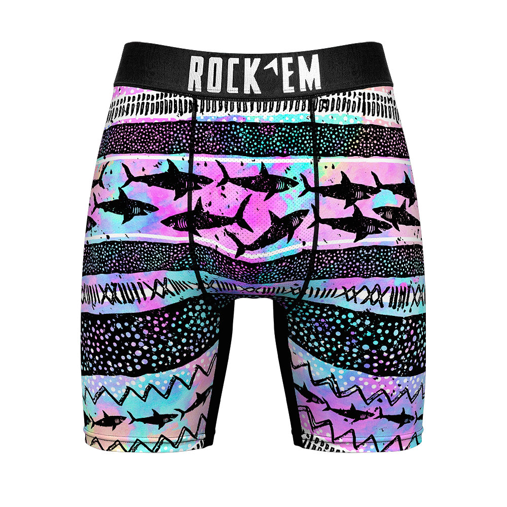 Shark Frenzy - Rock 'Em Boxer Briefs - Underwear - Rock 'Em Socks