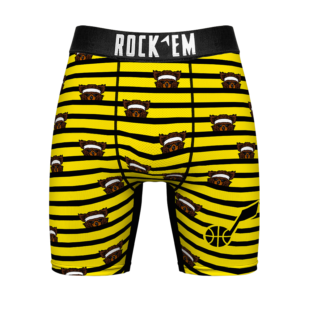Utah Jazz - Rock 'Em Boxer Briefs - Peek-A-Boo Stripes - Rock 'Em Socks