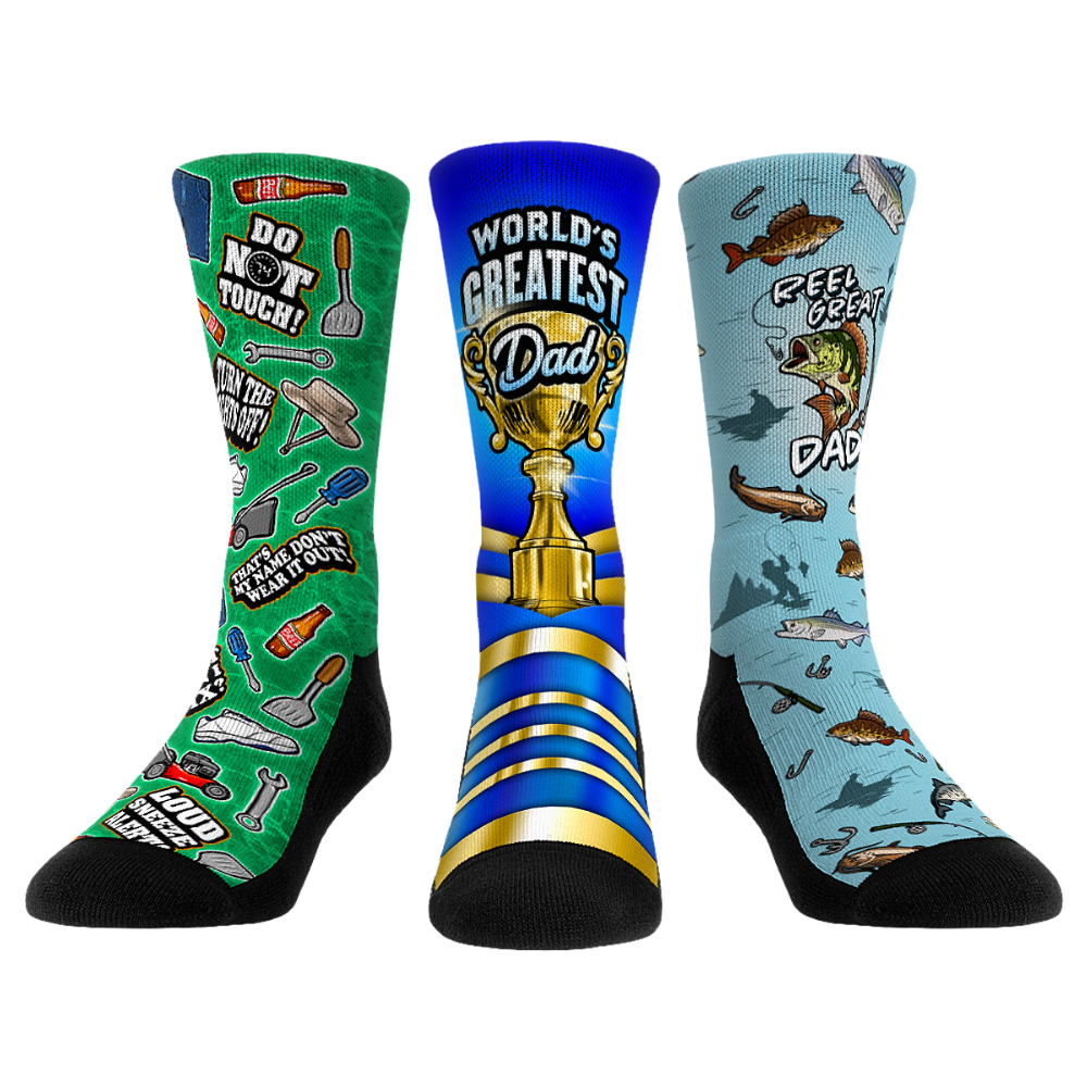 Father's Day Socks - 3-Pack - Rock 'Em Socks - Socks for Dad