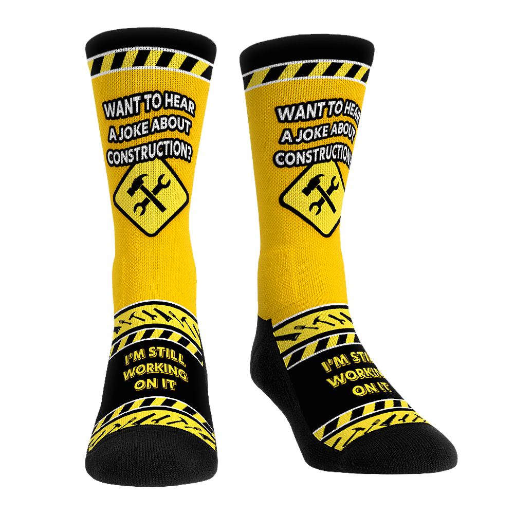Dad Jokes Socks - Construction - Father's Day Socks - Rock 'Em Socks
