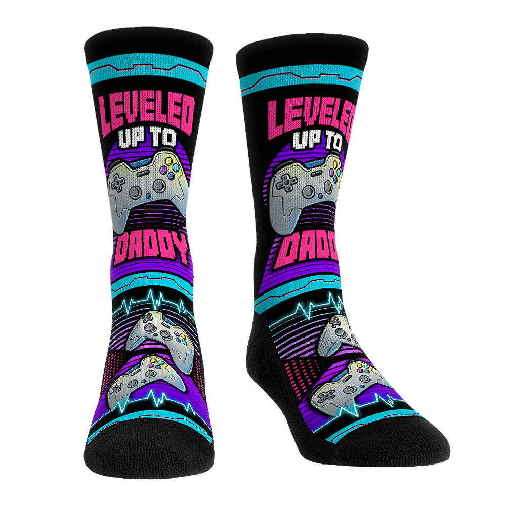 Leveled Up To Daddy - Father's Day Socks - Rock 'Em Socks