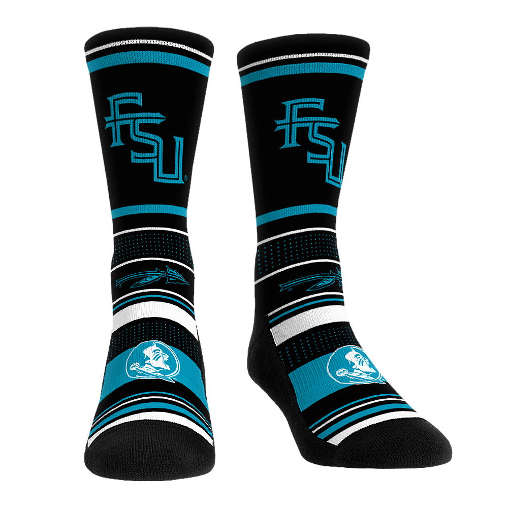 Florida State Seminoles Socks - Turquoise Seminole Stripe - Rock 'Em Socks