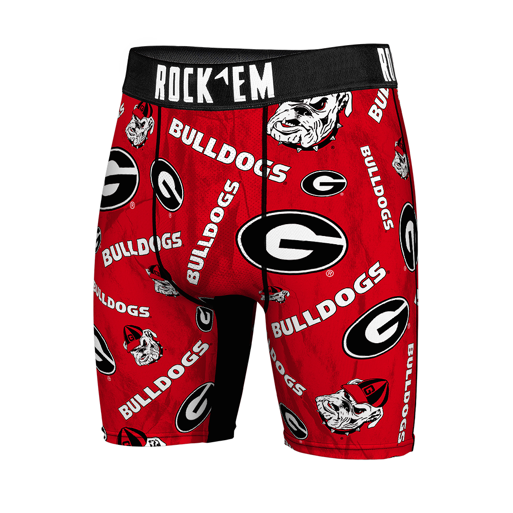 Georgia Bulldogs - Boxer Briefs - Logo All-Over - Rock 'Em Socks