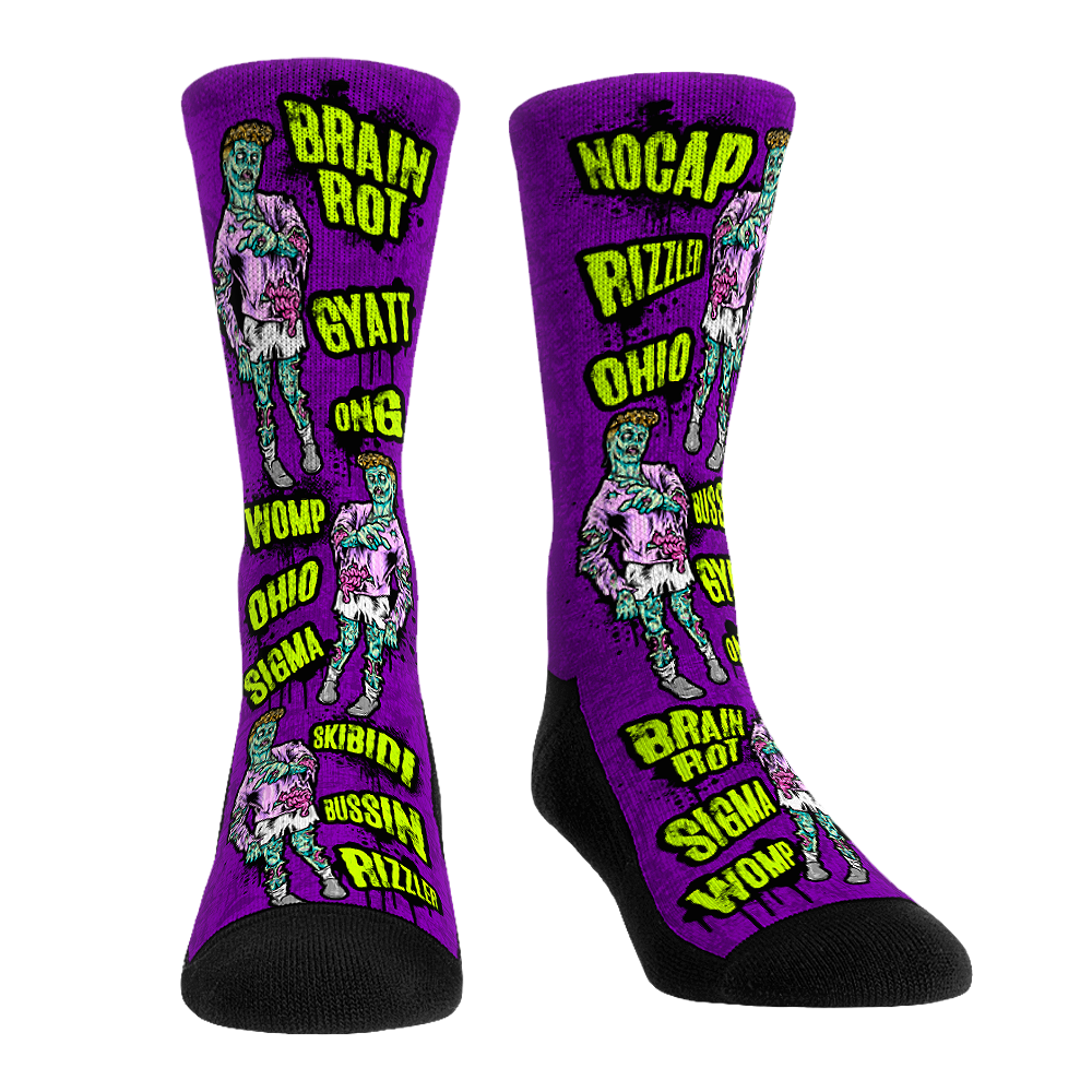 Brain Rot All-Over Socks - Rock 'Em Socks - Halloween Socks