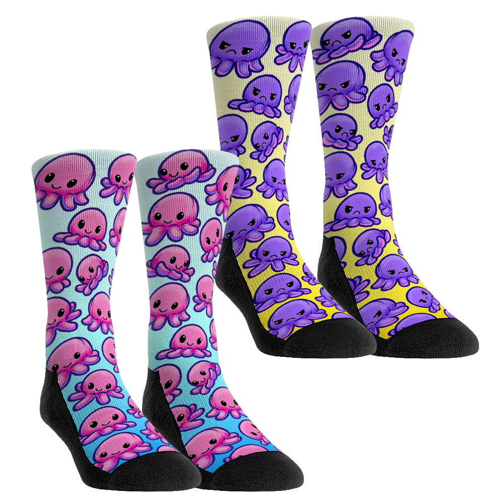 Happy / Sad Octopus 2-Pack - Socks - Rock 'Em Socks