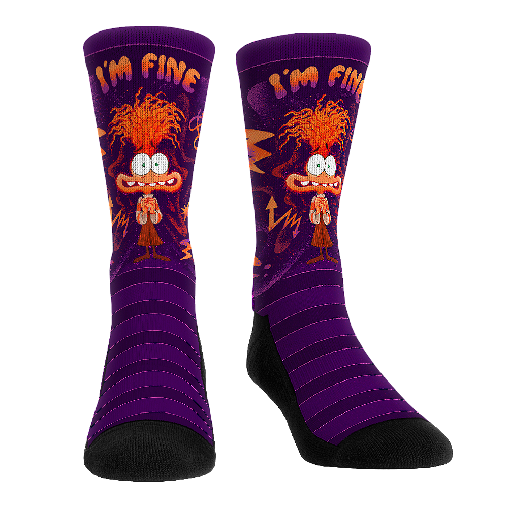 Inside Out 2 Socks - Anxiety I'm Fine - Rock 'Em Socks