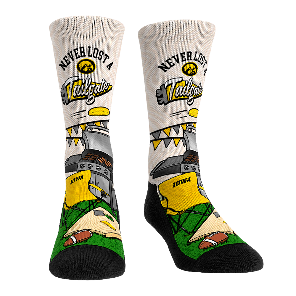Iowa Hawkeyes Socks - Never Lost a Tailgate - Rock 'Em Socks - NCAA