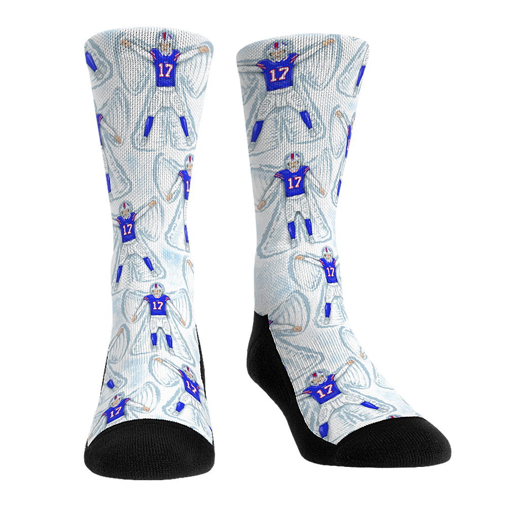 Josh Allen Snow Angel Socks - Buffalo Bills Socks - Rock 'Em Socks - NFL