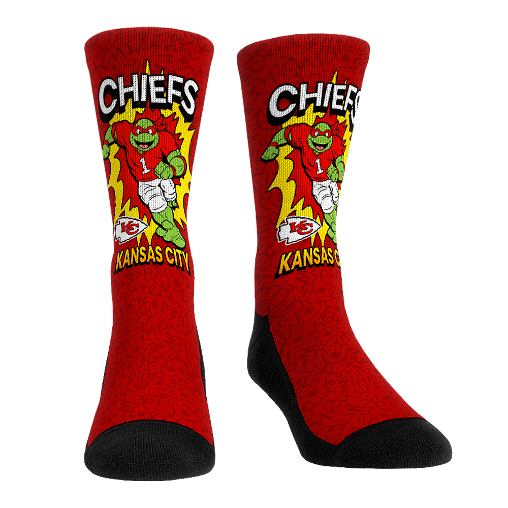 Kansas City Chiefs - TMNT Socks - Game Time Turtle - Rock 'Em Socks