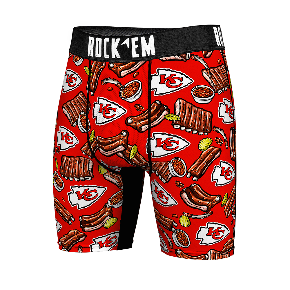 Kansas City Chiefs - Rock 'Em Boxer Briefs - KC BBQ Underwear - Rock ...