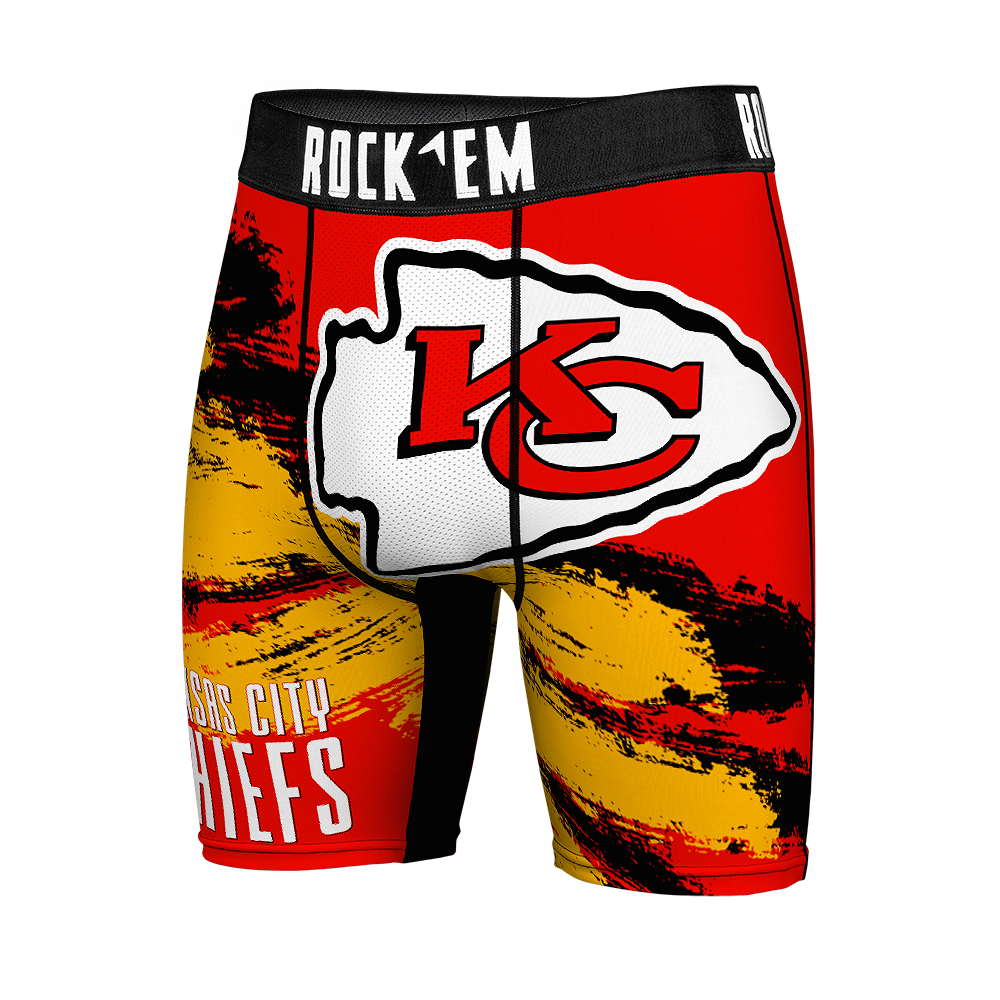 Kansas City Chiefs - Rock 'Em Boxer Briefs - Logo All-Over Underwear ...