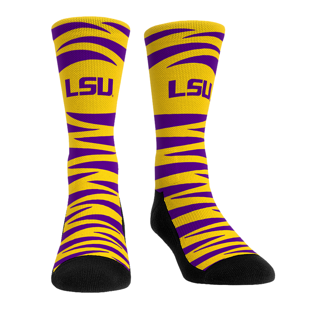 LSU Tigers Socks - Rock 'Em Socks - Tiger Print