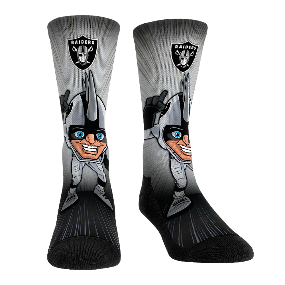 Las Vegas Raiders Socks - Mascot Pump Up! - NFL Socks - Rock 'Em Socks