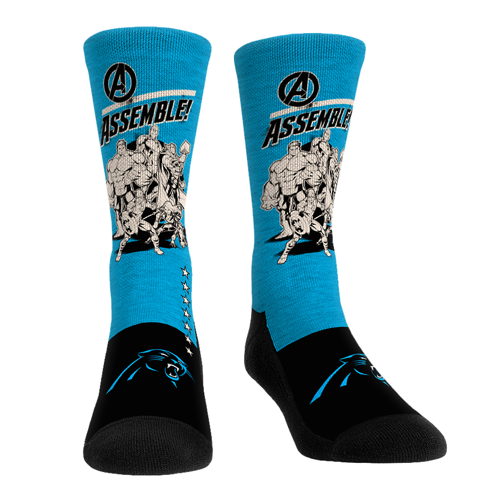 Carolina Panthers Socks - Marvel - Avengers Assemble - NFL Socks - Rock ...