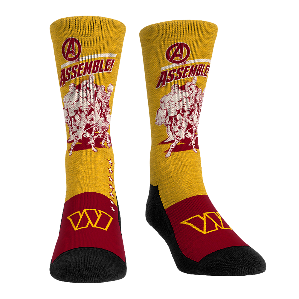 Washington Commanders Socks - Marvel - Avengers Assemble - NFL Socks ...