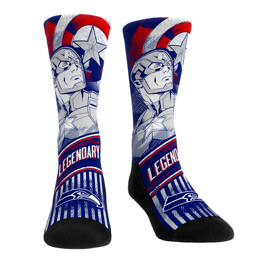 Seattle Seahawks Socks - Marvel - Captain America Heroes - NFL Socks ...