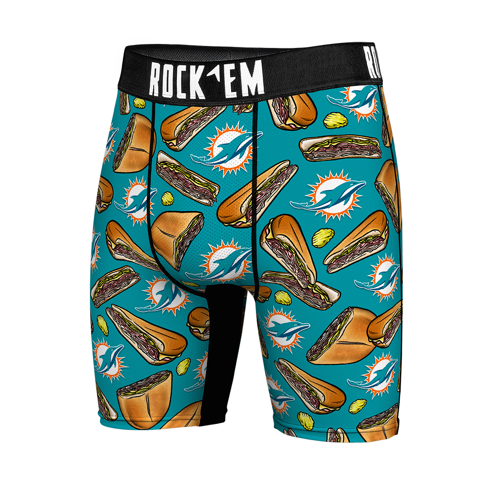 Miami Dolphins - Rock 'Em Boxer Briefs - Cuban Sandwich - Rock 'Em Socks