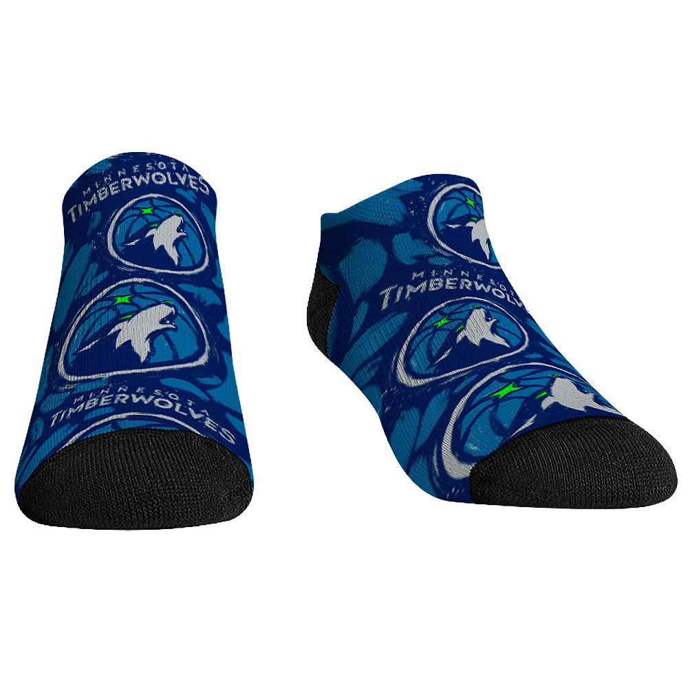 Minnesota Timberwolves Socks - Low Cut Logo Paint - NBA Socks - Rock ...