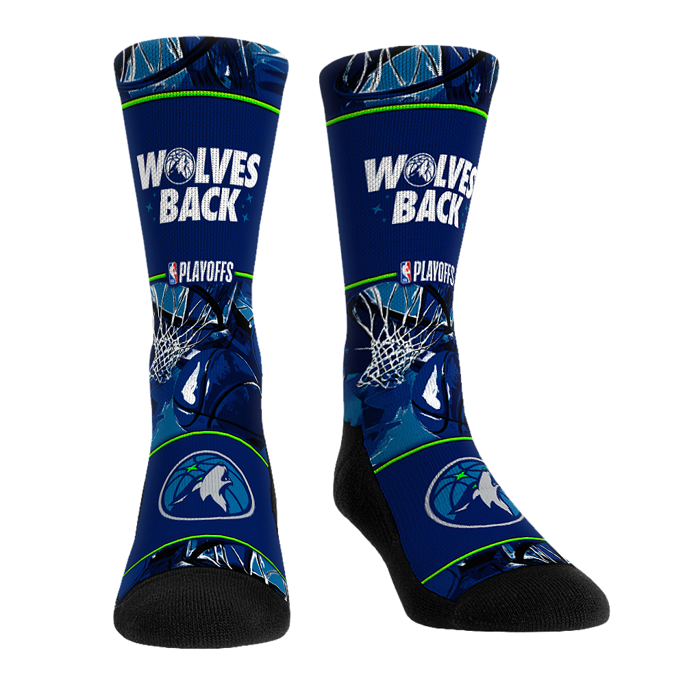 Minnesota Timberwolves Socks - 2025 Playoff Slogan - NBA Socks - Rock ...