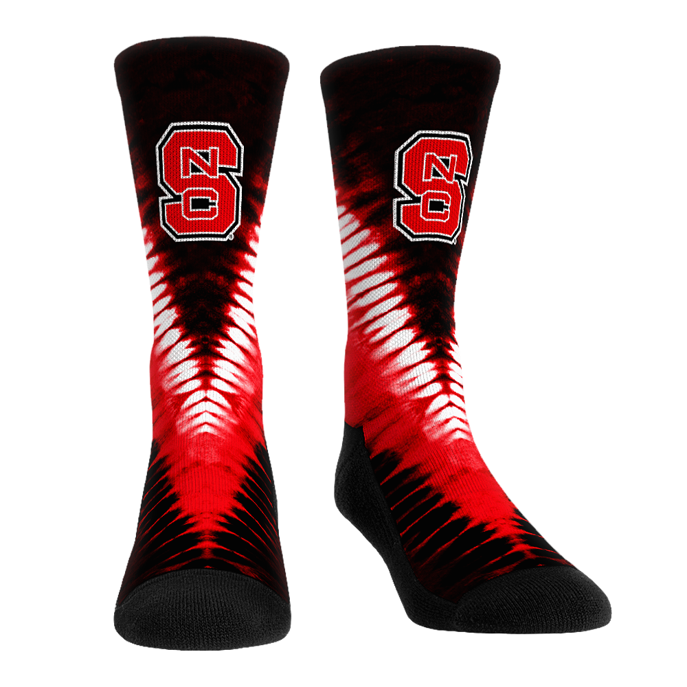 NC State Wolfpack Socks - V Shape Tie Dye - Rock 'Em Socks