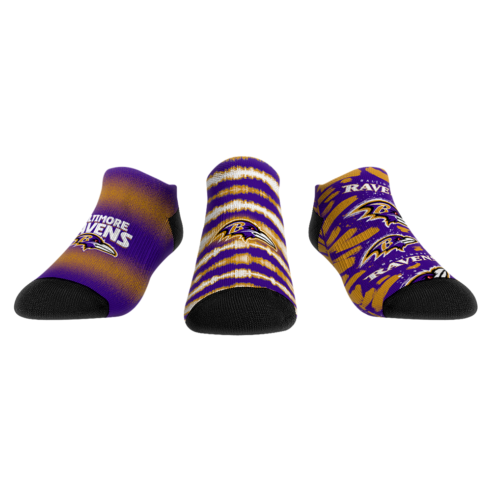 Baltimore Ravens Socks - Vibes 3-Pack - NFL Socks - Rock 'Em Socks