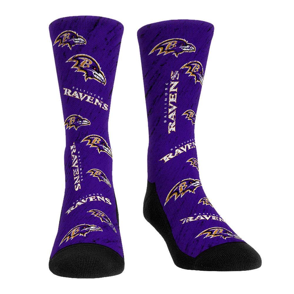 Baltimore Ravens Socks - Throwback All-Over Socks - NFL Socks - Rock ...