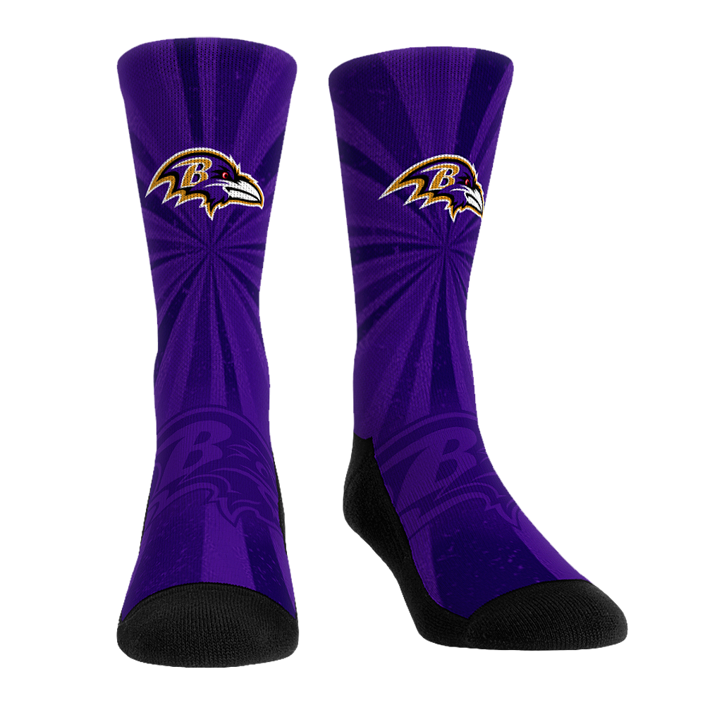 Baltimore Ravens Socks - Throwback Swirl Socks - NFL Socks - Rock 'Em Socks