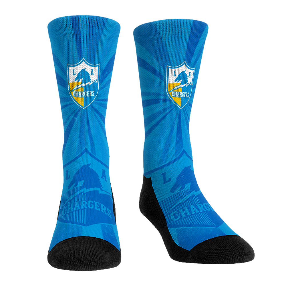 Los Angeles Chargers Socks - Throwback Swirl - NFL Socks - Rock 'Em Socks